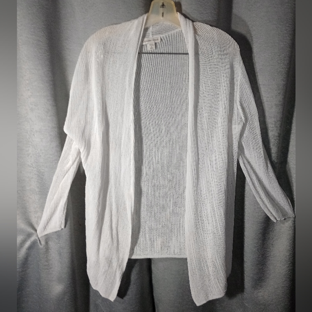 White Open Weave Cardigan - Gem